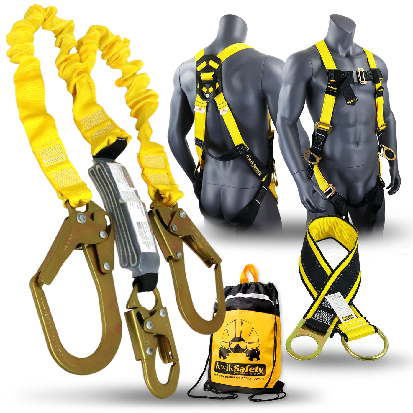 KwikSafety PYTHON 6' Double-Leg Safety Lanyard w/ Shock Absorber Fall