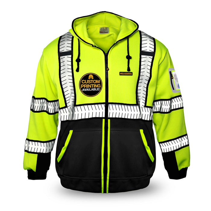 KwikSafety PREMIUM PATROL Safety Hoodie (NO FUZZ Balls) Class 3 ANSI T