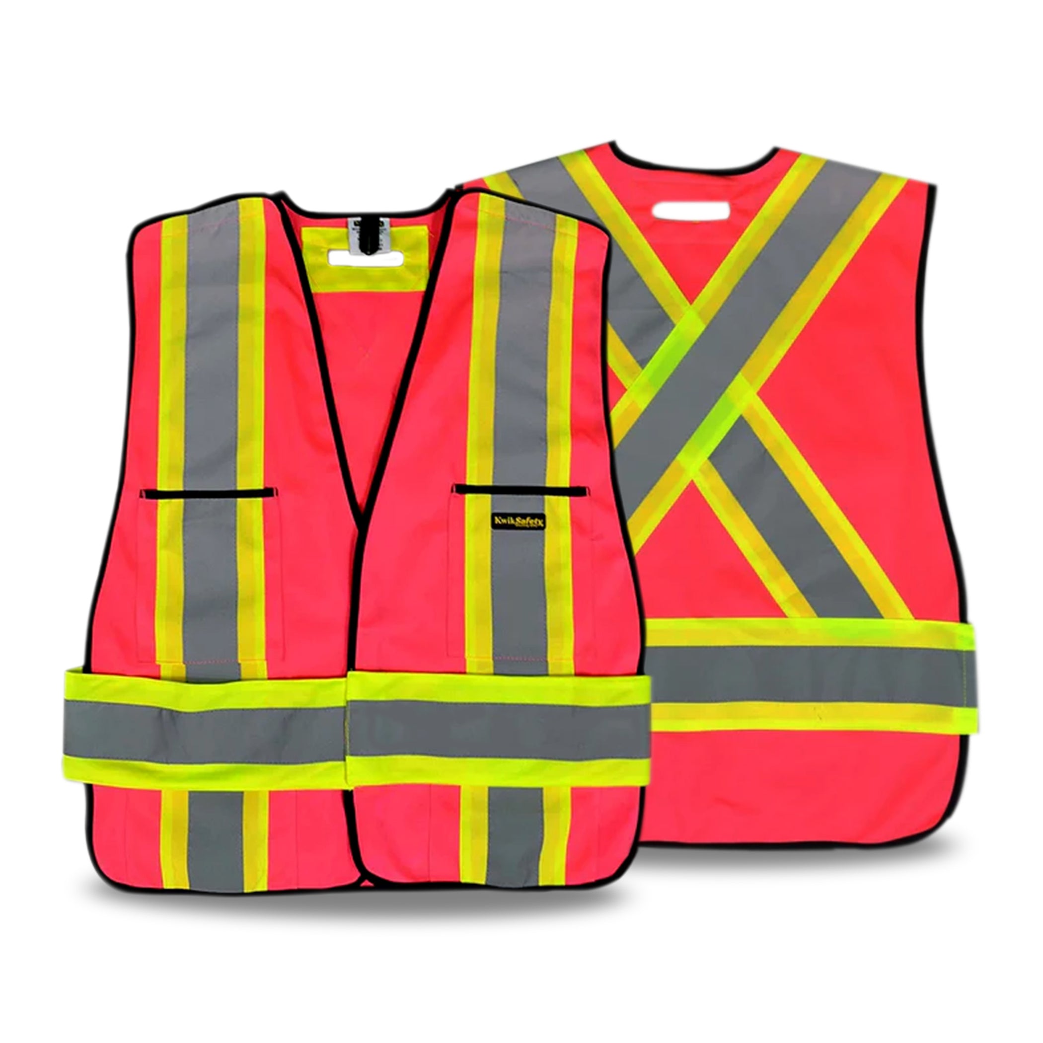 Class 2 Breakaway Pink Safety Vest | High Visibility by KwikSafety