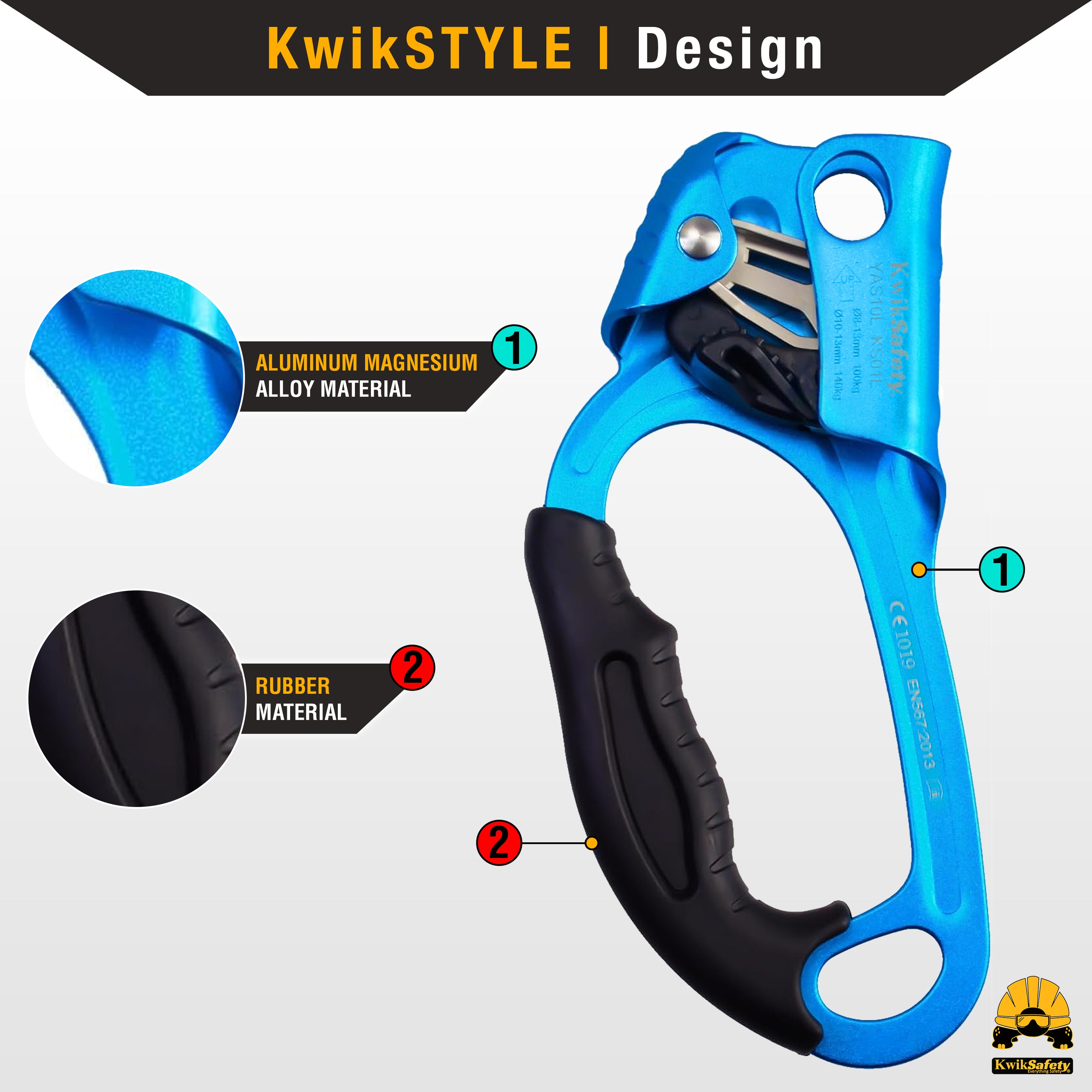 Right Hand Climbing Ascender | High Quality Alloy - KwikSafety