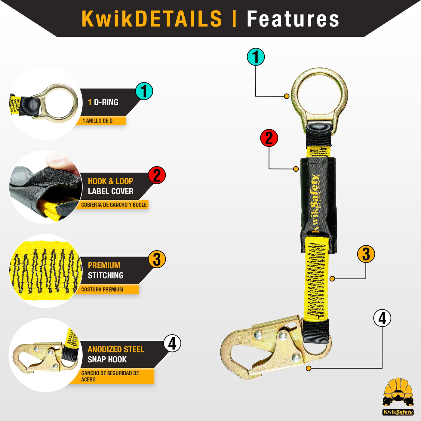 KwikSafety DOLPHIN DORSAL 18" D-Ring Extender Fall Protection Equipmen