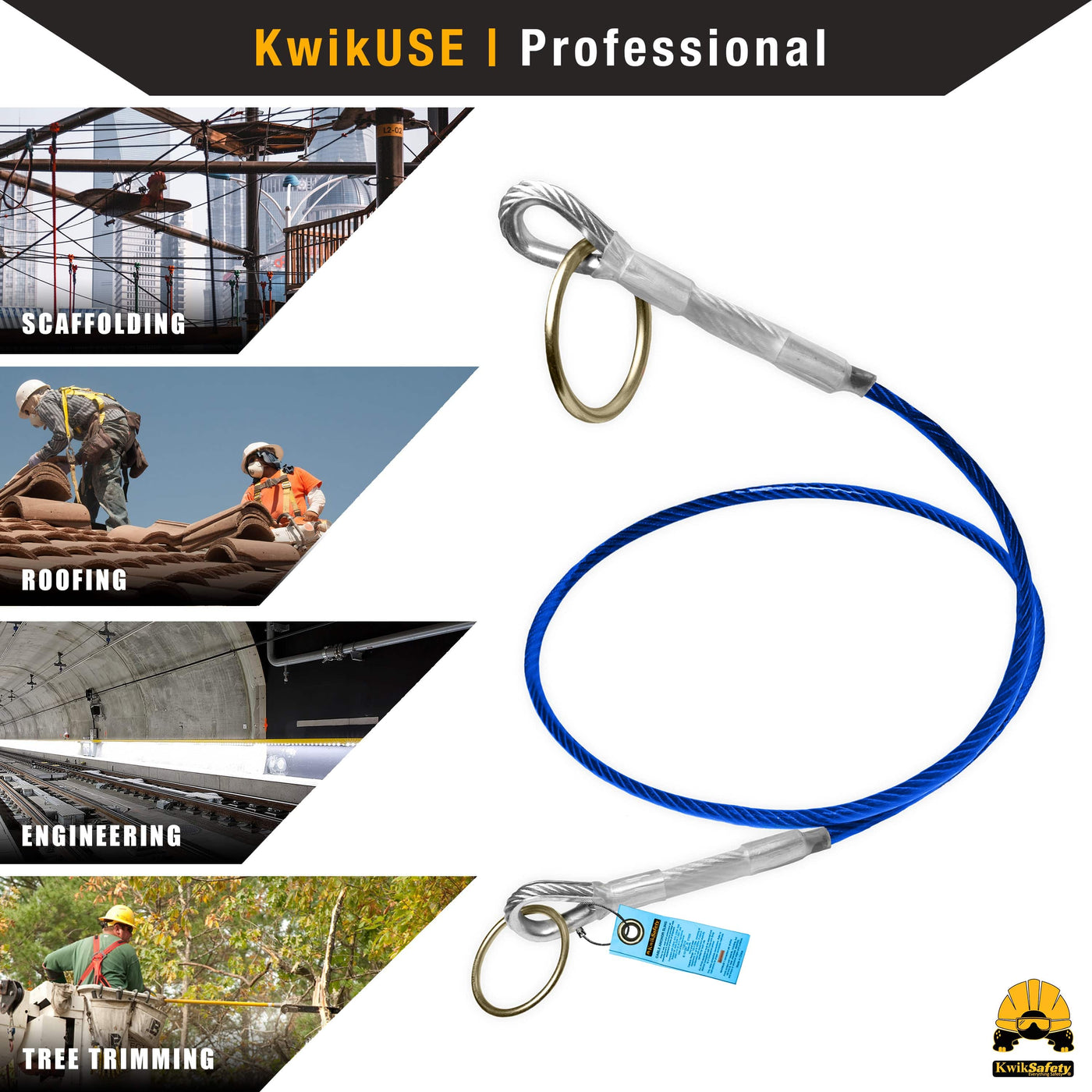 KwikSafety LEMUR Cable Anchor Sling 6' ANSI OSHA Fall Protection Restr