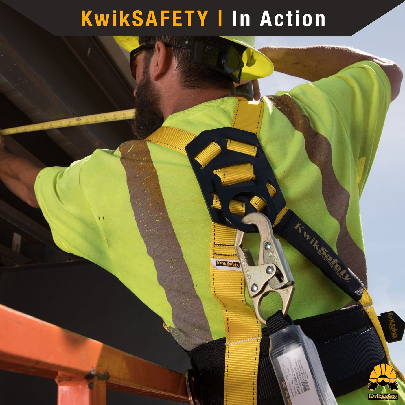 KwikSafety TAIPAN Flat 6’ Single-Leg Safety Lanyard with External Shoc