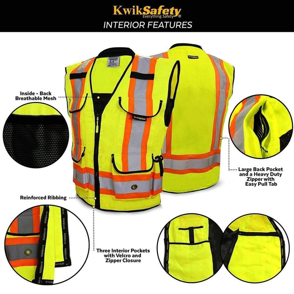 KwikSafety GODFATHER Hi Vis Reflective ANSI PPE Surveyor Class 2 Safety ...