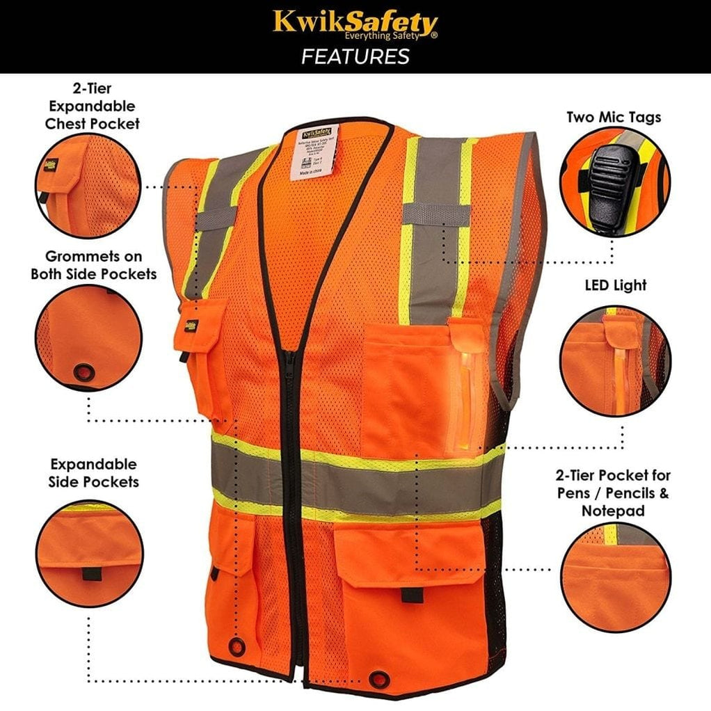 Class 2 Led Safety Vest | High Visibility - KwikSafety